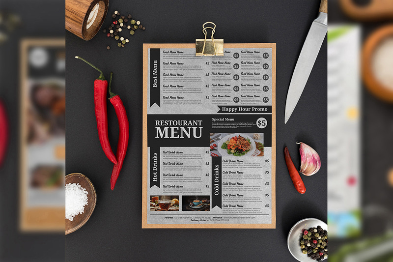 Minimalis Menu Flyer Template #295215 - TemplateMonster