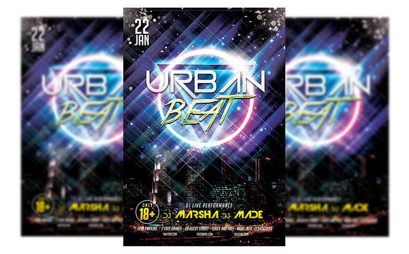 Urban Beat Party Flyer Template #273415 - TemplateMonster