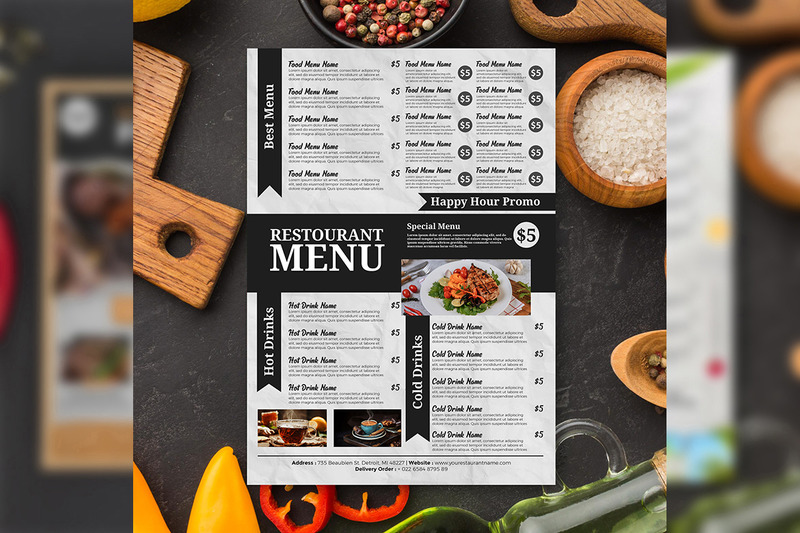 Minimalis Menu Flyer Template #295215 - TemplateMonster