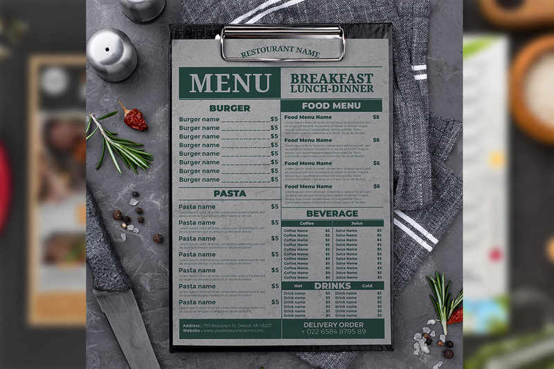 Vintage Food Menu Template #295213 - TemplateMonster