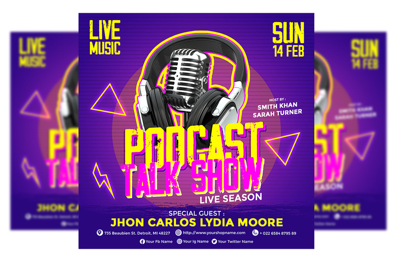 Podcast Poster Design Template #296150 - TemplateMonster