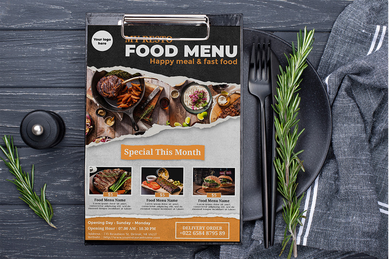Menu Design Flyer Template #293512 - TemplateMonster