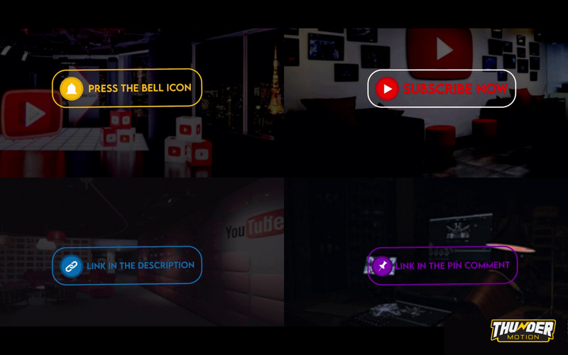 Clean Animated YouTube Subscribe Buttons Pack 4K - Stock Motion Graphics