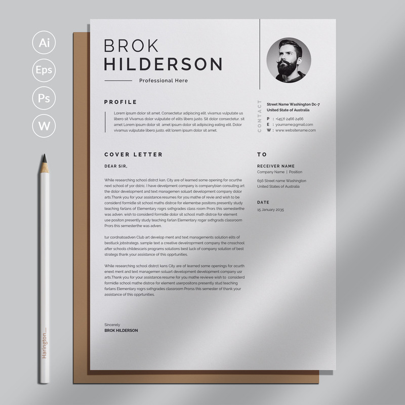 Clean 3 Pages Elegant Resume/CV Template - TemplateMonster