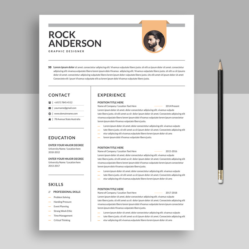 Professional & Clean Resume/CV Template - TemplateMonster