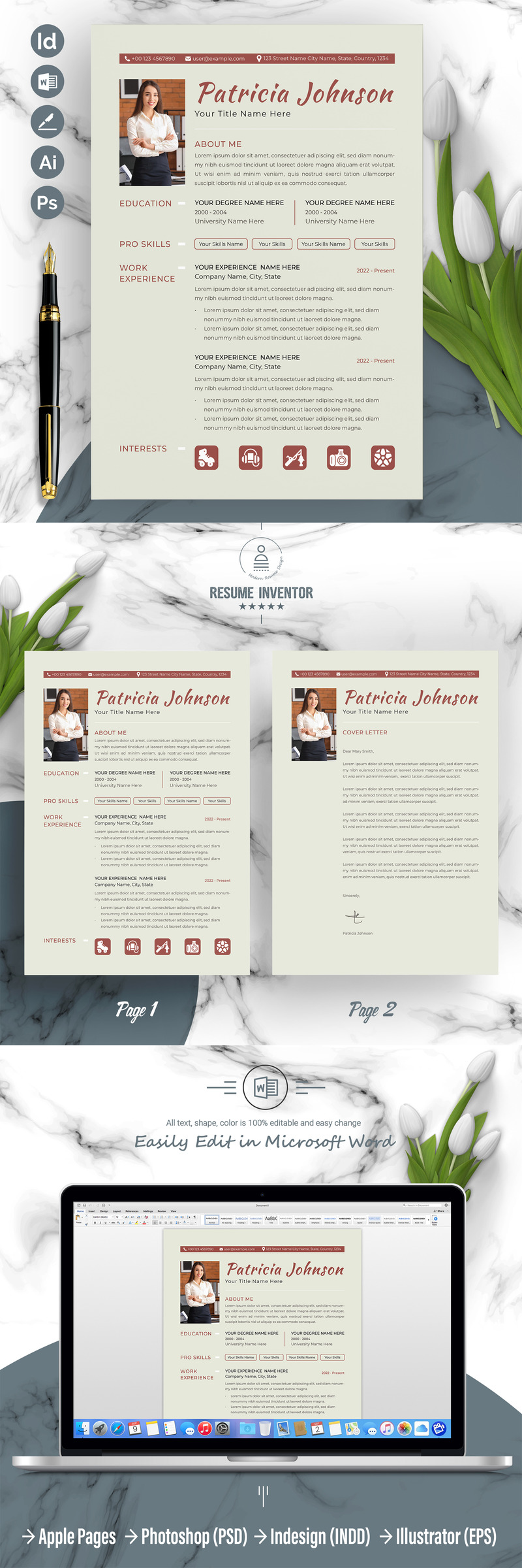 Modern Minimalist Resume Template #448717 - TemplateMonster