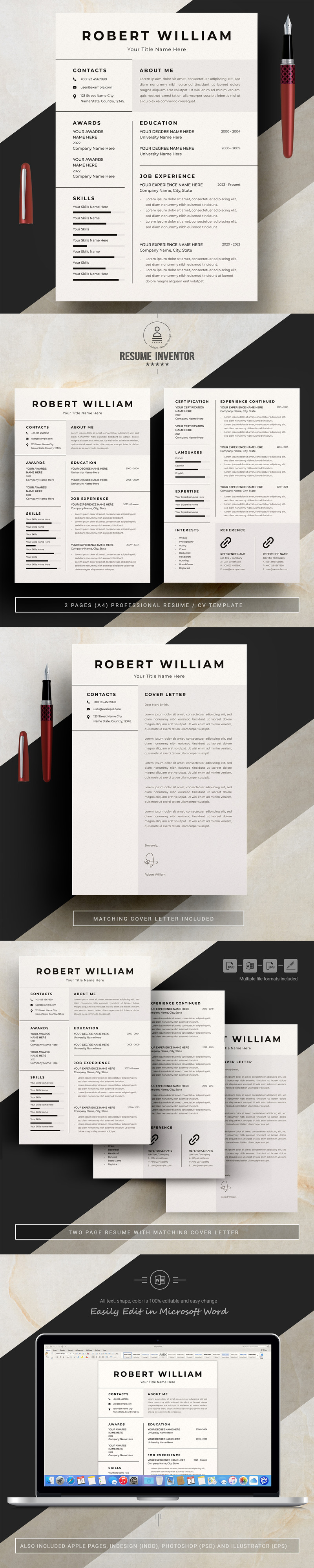Simple And Minimal Executive Resume Design - TemplateMonster
