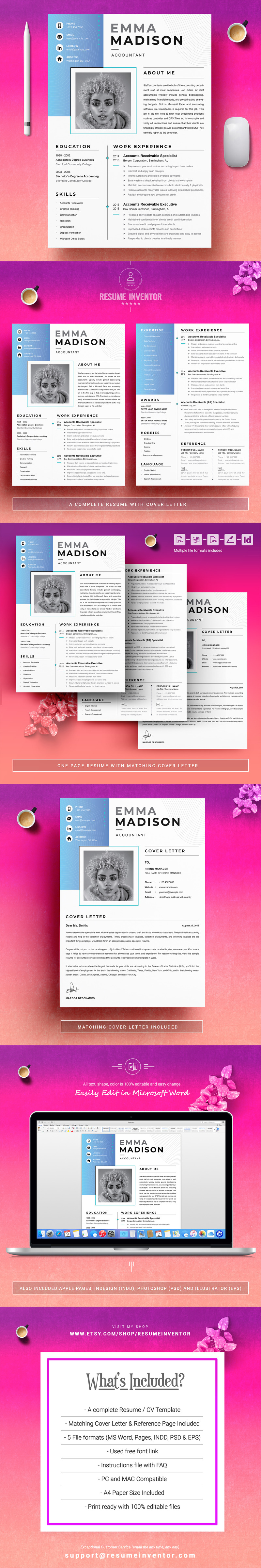 Creative Professional Resume CV Layout - TemplateMonster