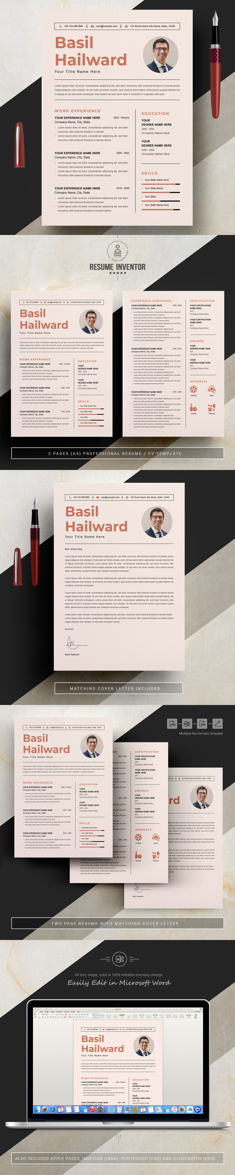 Sleek Resume Template Design #446537 - TemplateMonster
