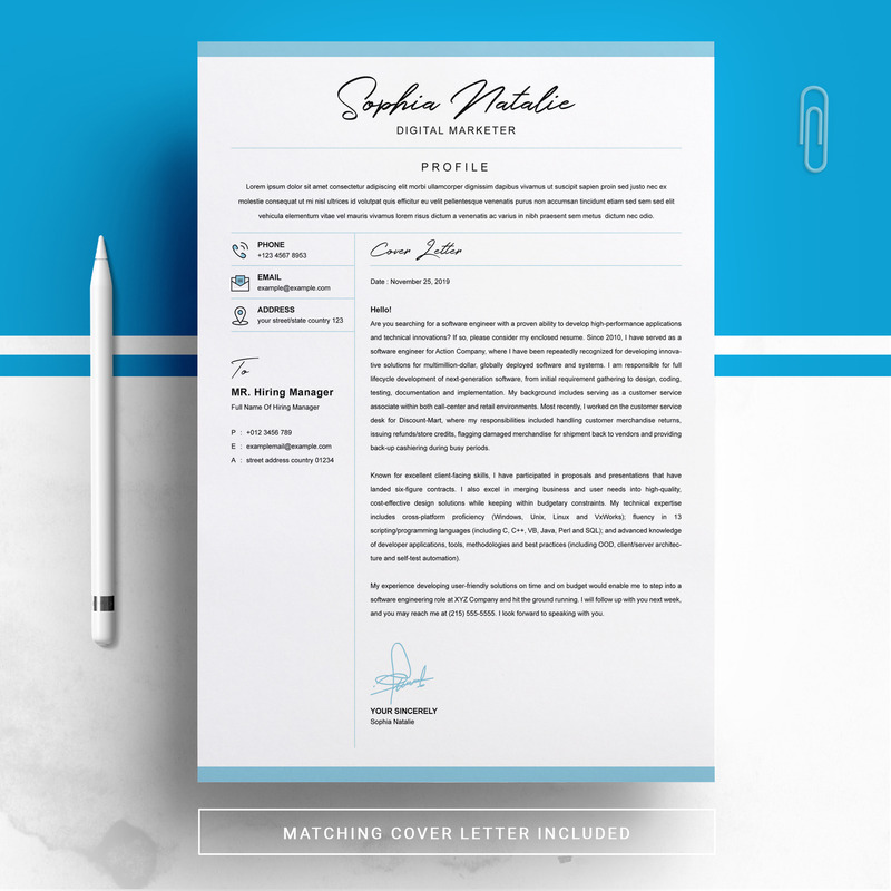 Sophia Natalie / Resume Template #192825 - TemplateMonster