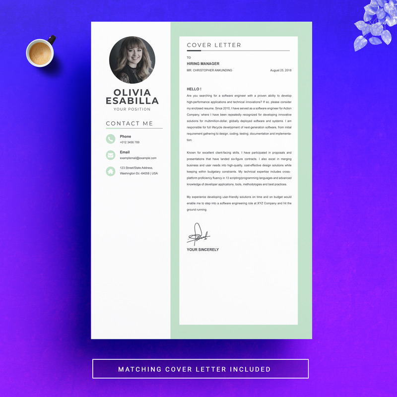 Olivia / Professional Resume CV #210151 - TemplateMonster