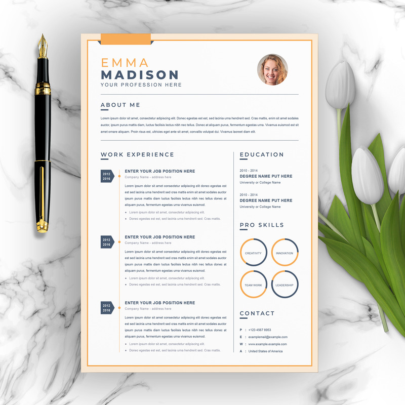 Emma / Printable Resume Templates #186176 - TemplateMonster