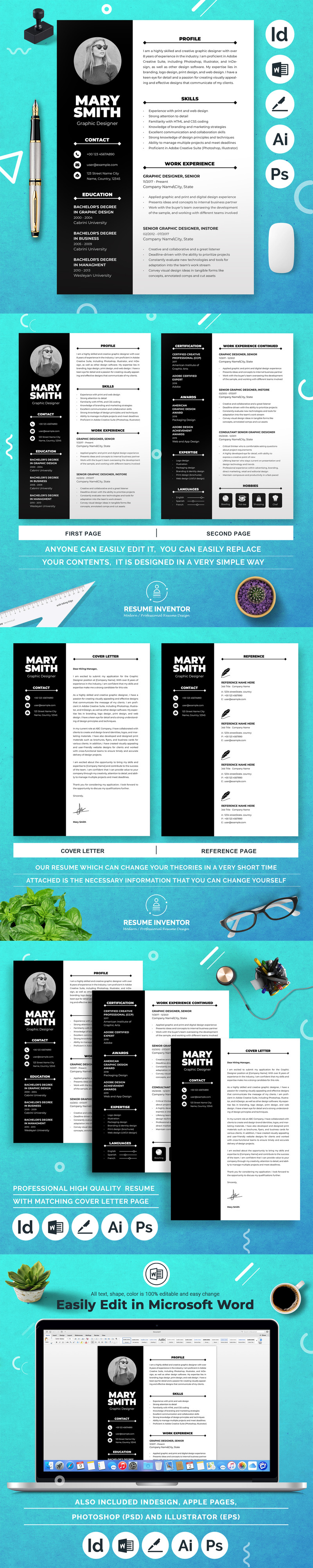 Stylish And Sleek Resume Template Design - TemplateMonster