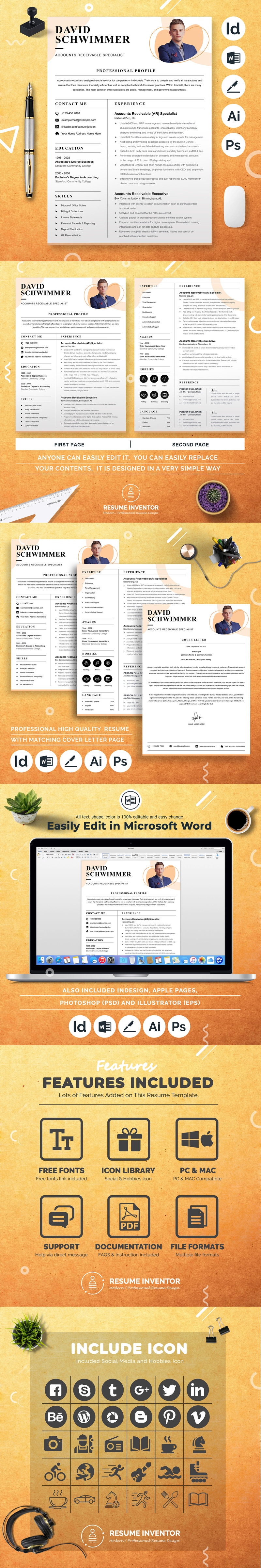 Creative Resume / CV Template Layout - TemplateMonster