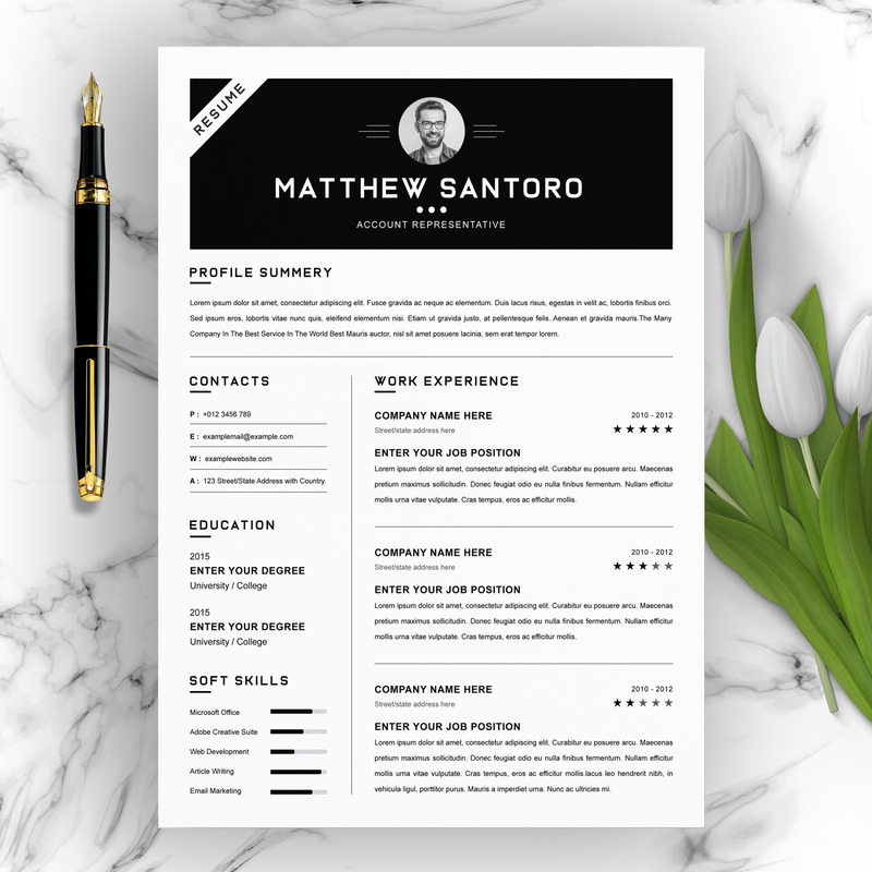 Matthew / Clean CV Template #234082 - TemplateMonster