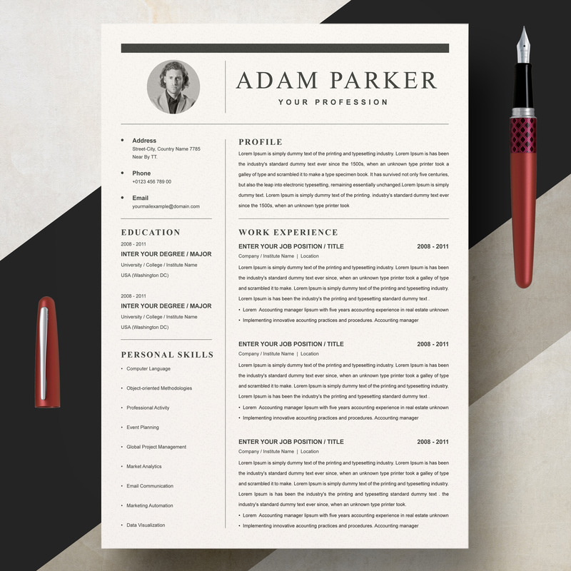 Adam / Professional Resume Template #201163 - TemplateMonster