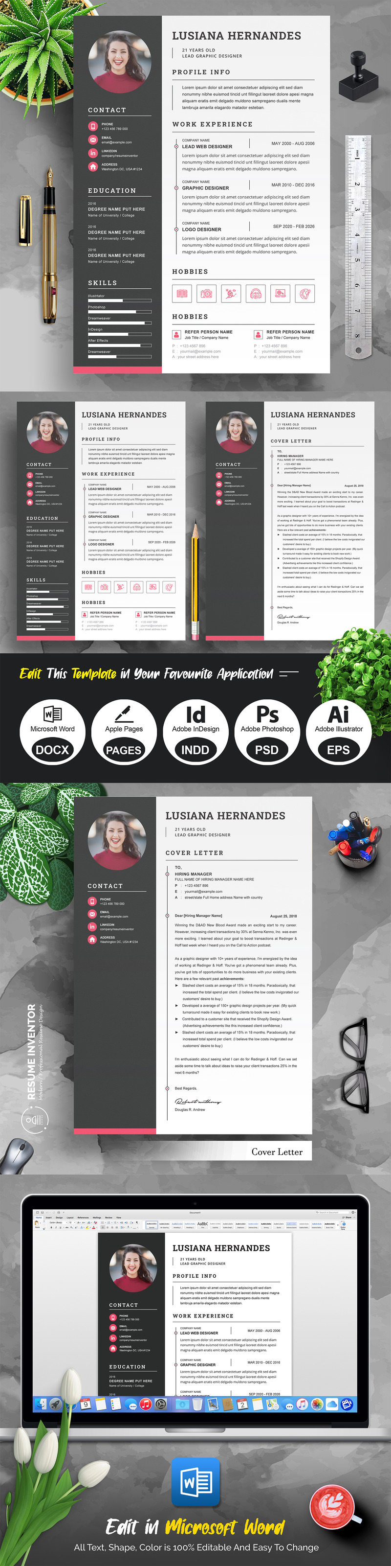 Professional Resume Template | MS Word CV Design