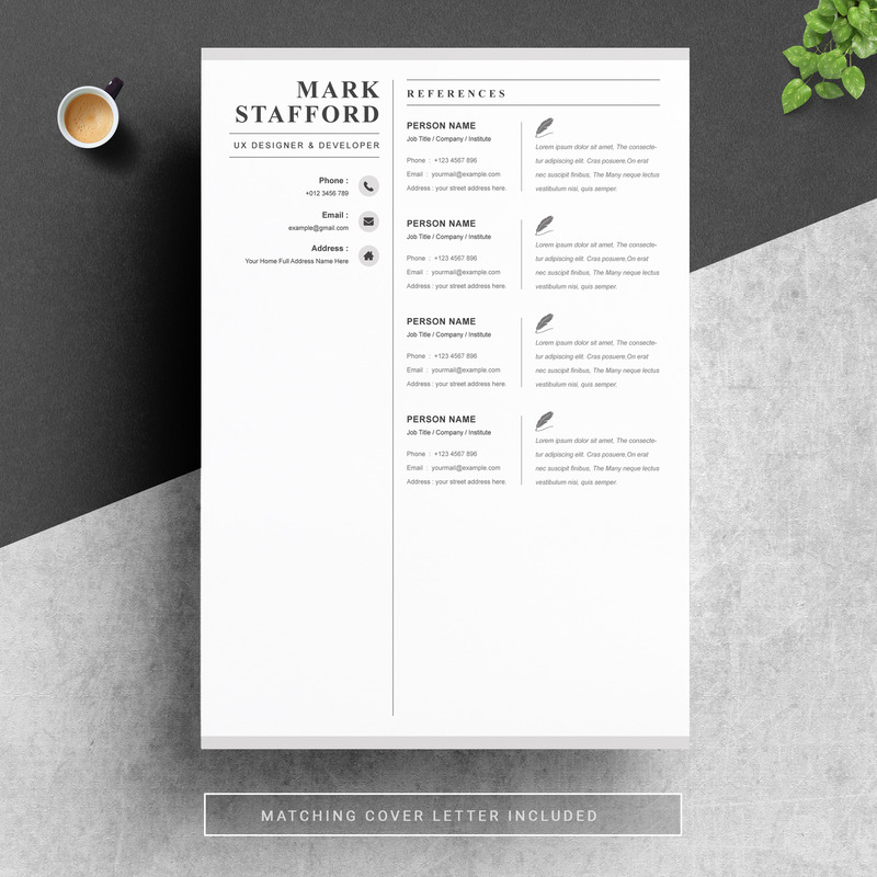Mark / Clean Resume CV Template #234083 - TemplateMonster