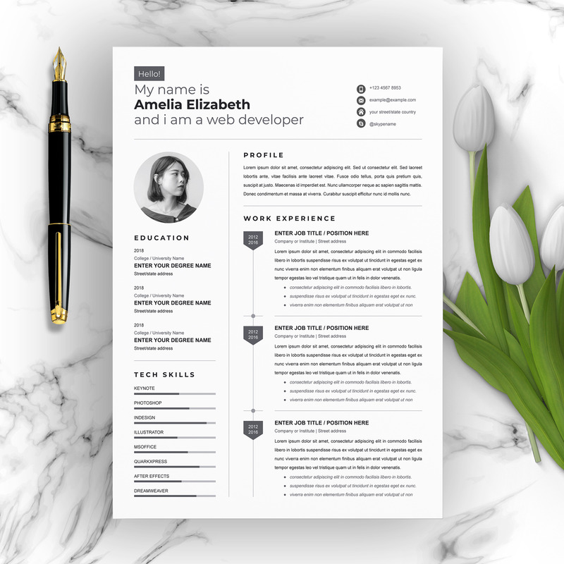 AMELIA / Professional Resume Template - TemplateMonster