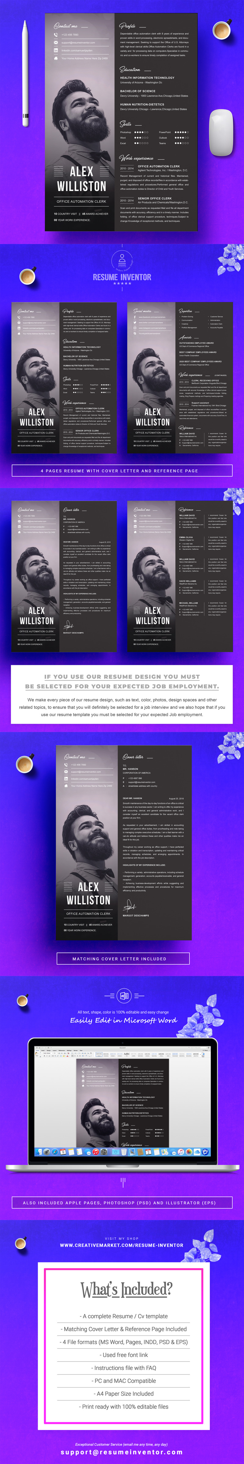 Modern Resume Template Design Layout - TemplateMonster