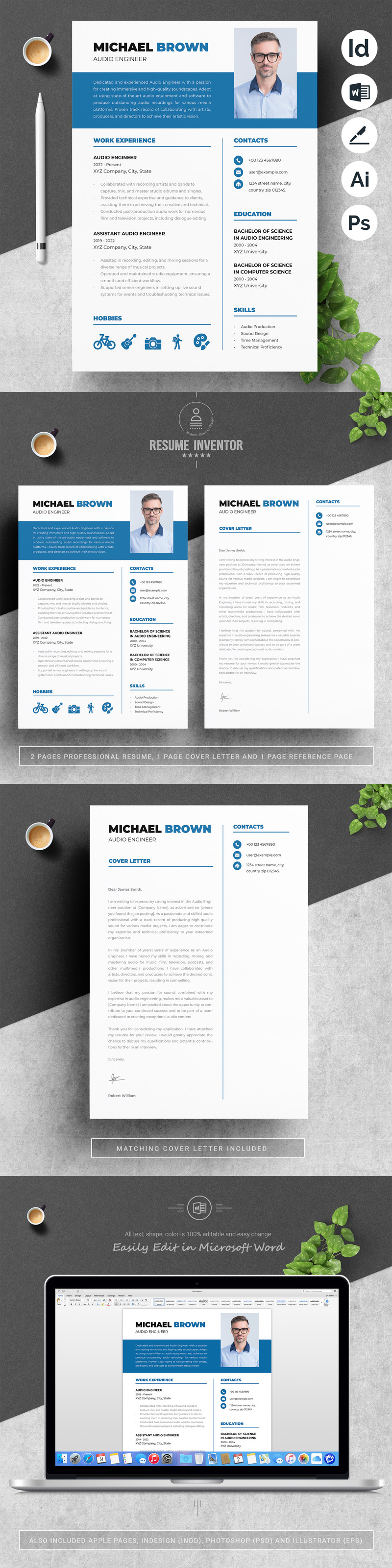 2-Page Resume Template Layout #439852 - TemplateMonster