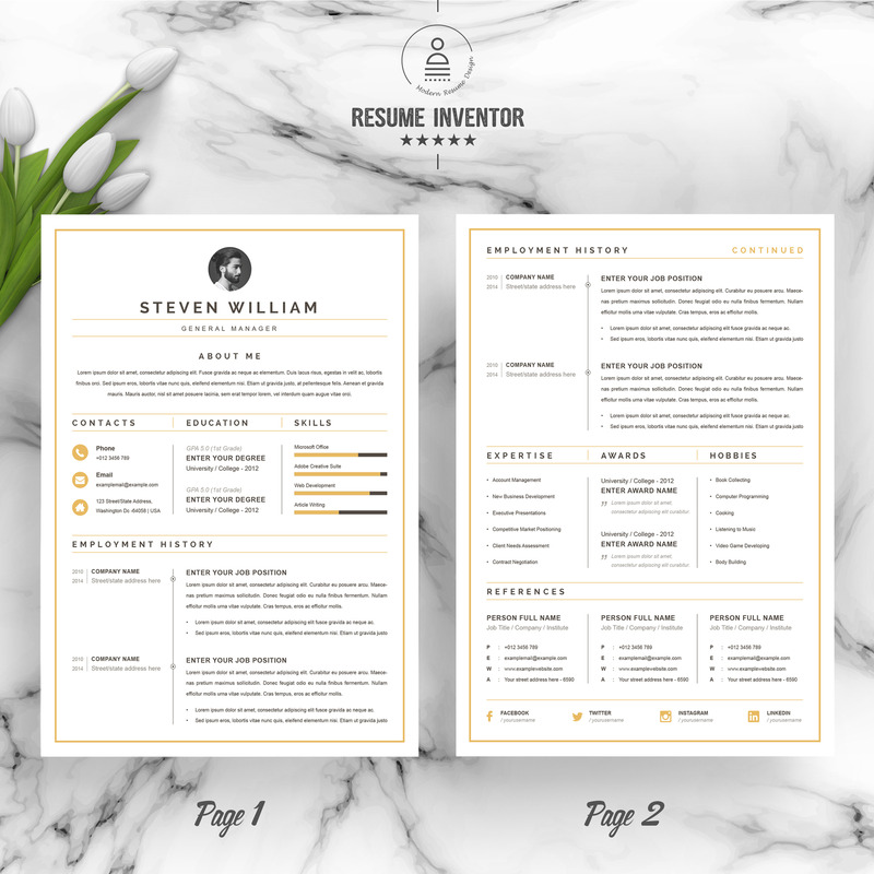 Steven / CV Template Printable Resume Templates