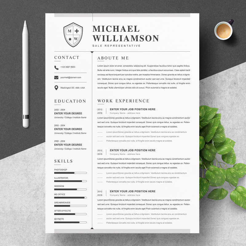 Michael / Clean CV Template #222725 - TemplateMonster