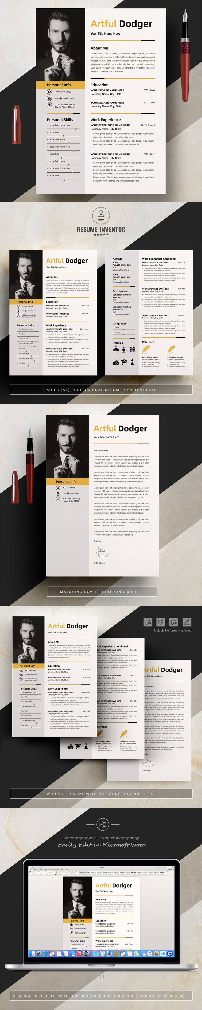 Professional Minimalist Resume Template Layout