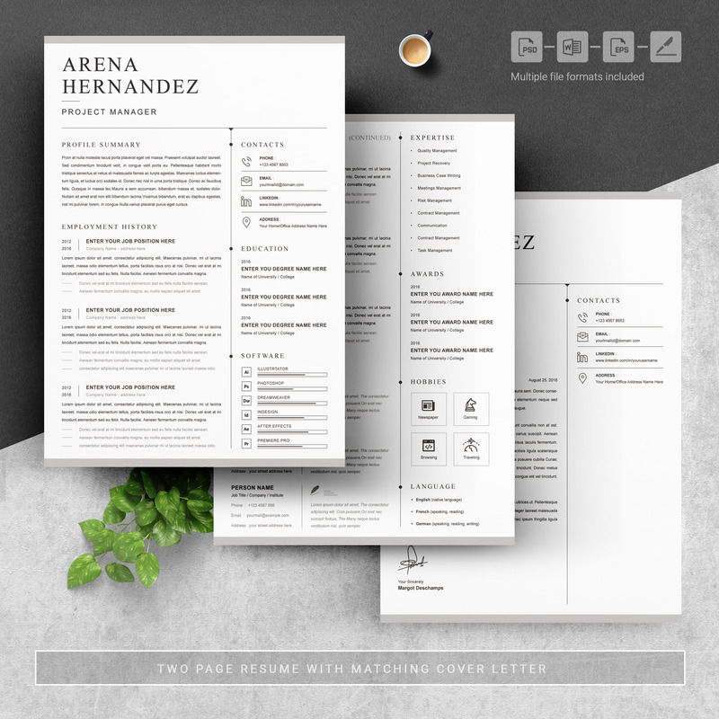 Arena / Clean CV Template #232011 - TemplateMonster