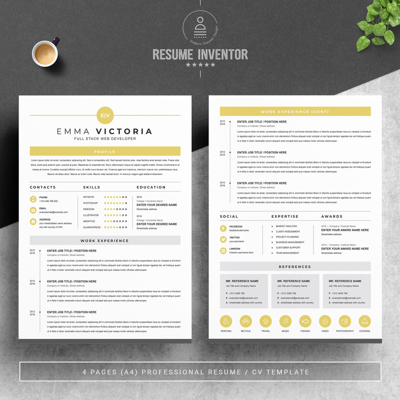 Emma Victoria / Resume Template #193244 - TemplateMonster