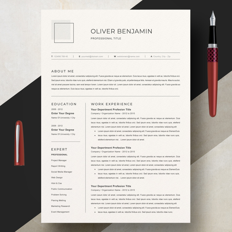 Oliver Benjamin / Clean Resume Template - TemplateMonster