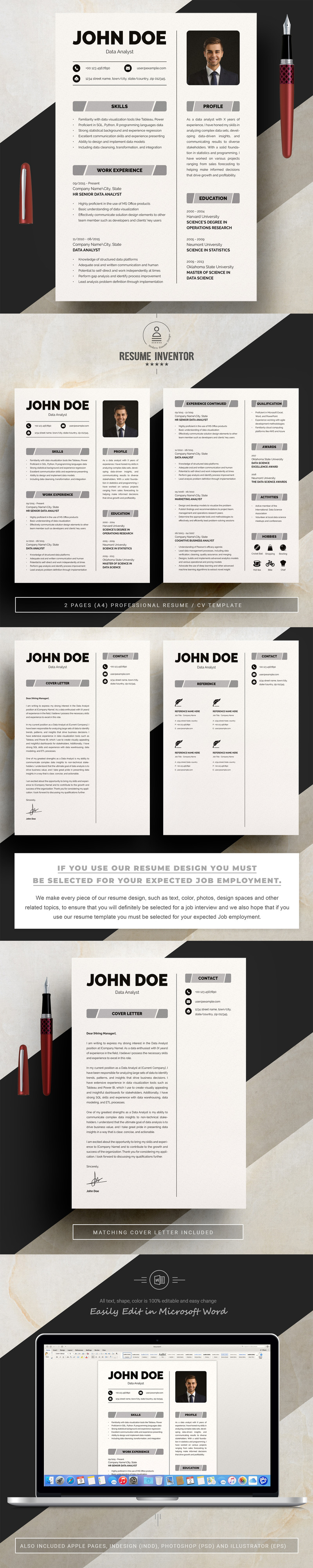 CV Template with Modern Design #440983 - TemplateMonster