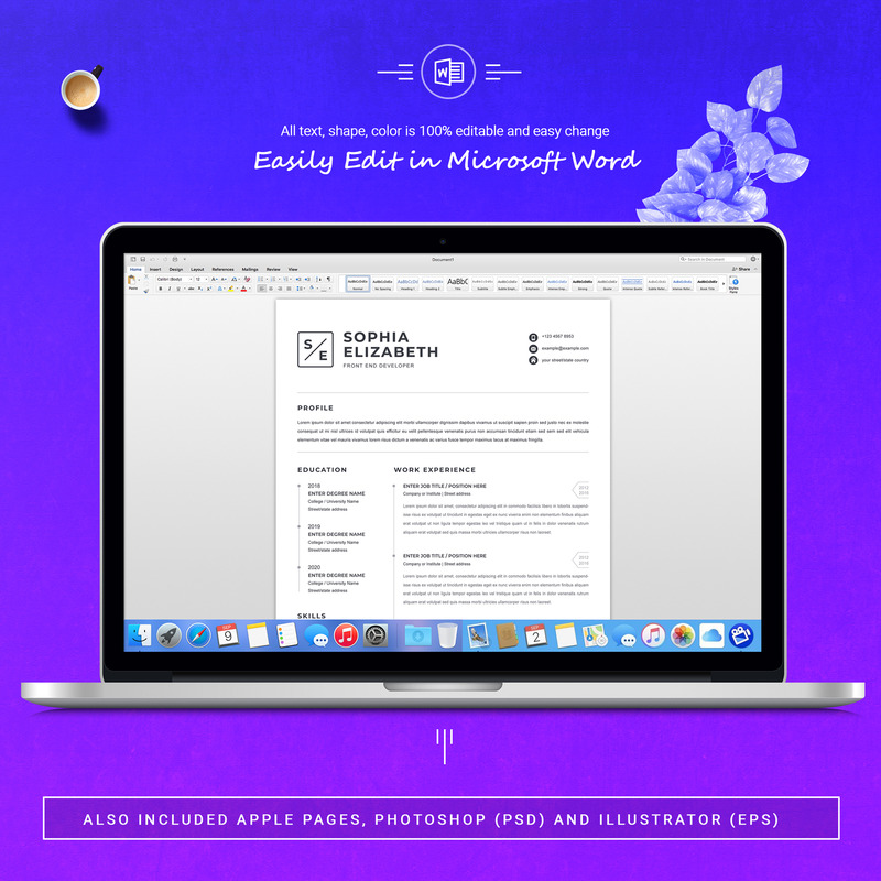 Elizabeth / Resume template #193241 - TemplateMonster