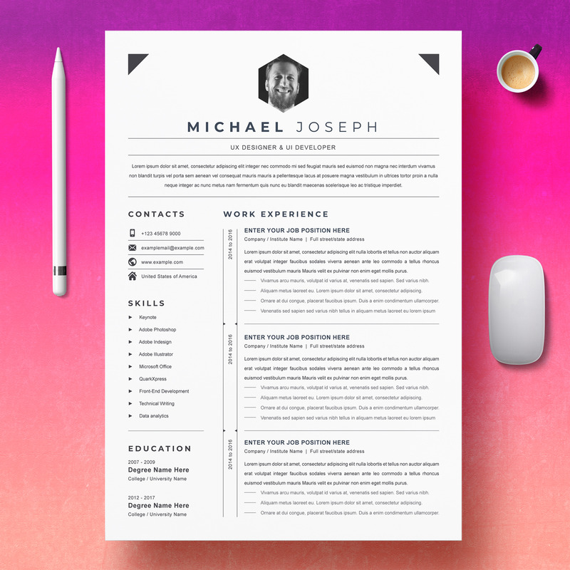 Michael Joseph / Resume Template #190088 - TemplateMonster