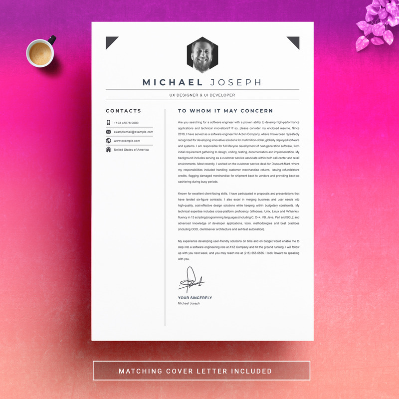 Michael Joseph / Resume Template #190088 - TemplateMonster