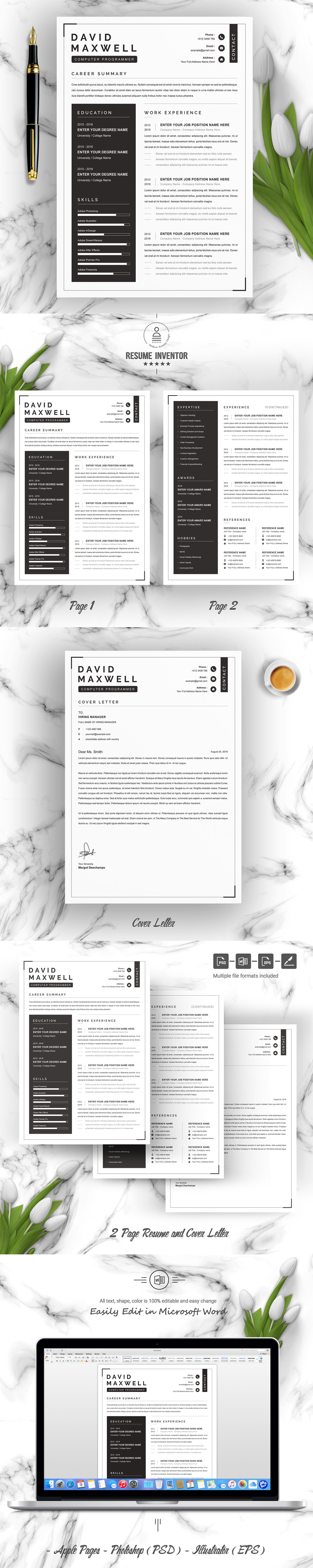 Modern Resume, Simple Resume Design, Professional CV