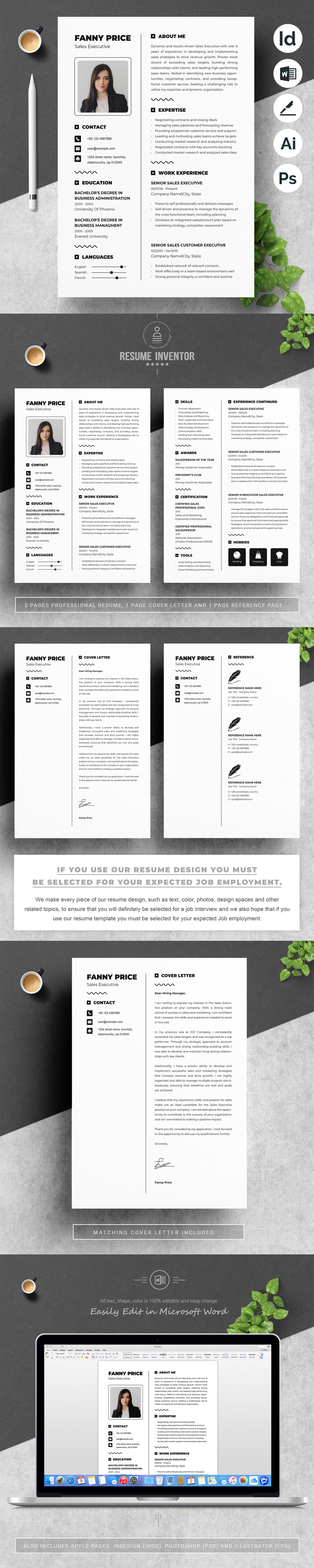 Elegant CV Template with Clean Lines - TemplateMonster