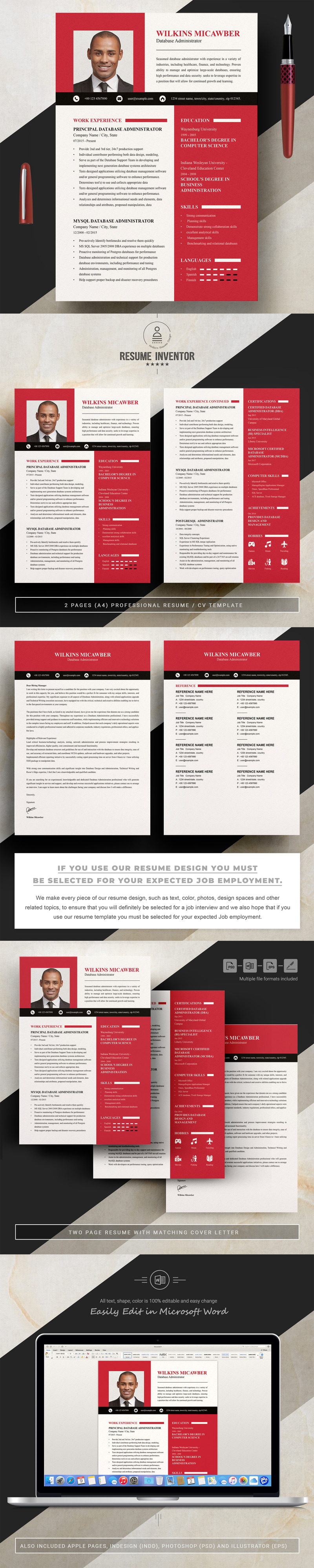 Creative Professional Resume Template Layout
