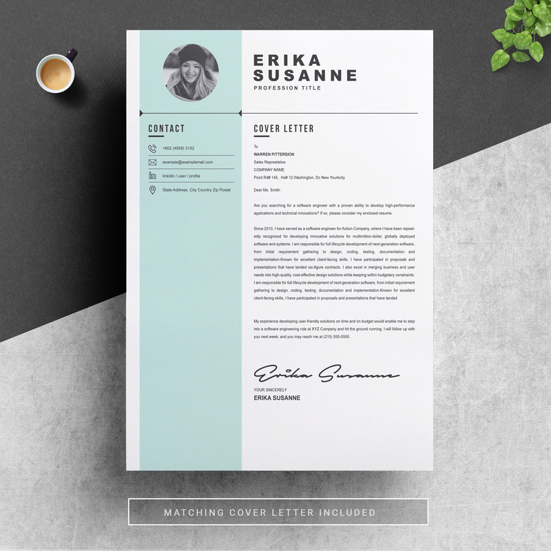 Erika / Profissional Resume Template - TemplateMonster