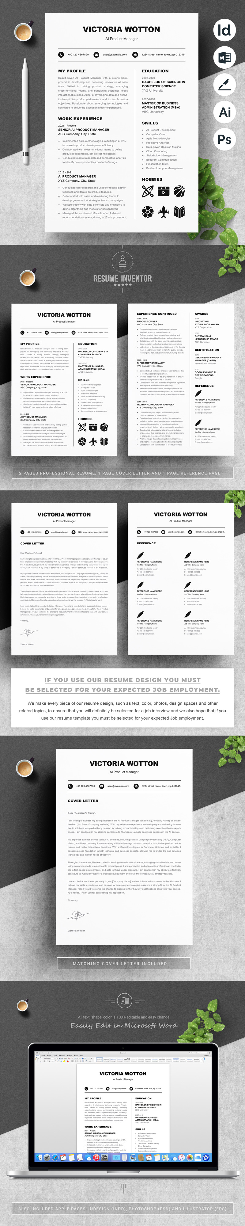 Clean Minimalist CV Template #440058 - TemplateMonster