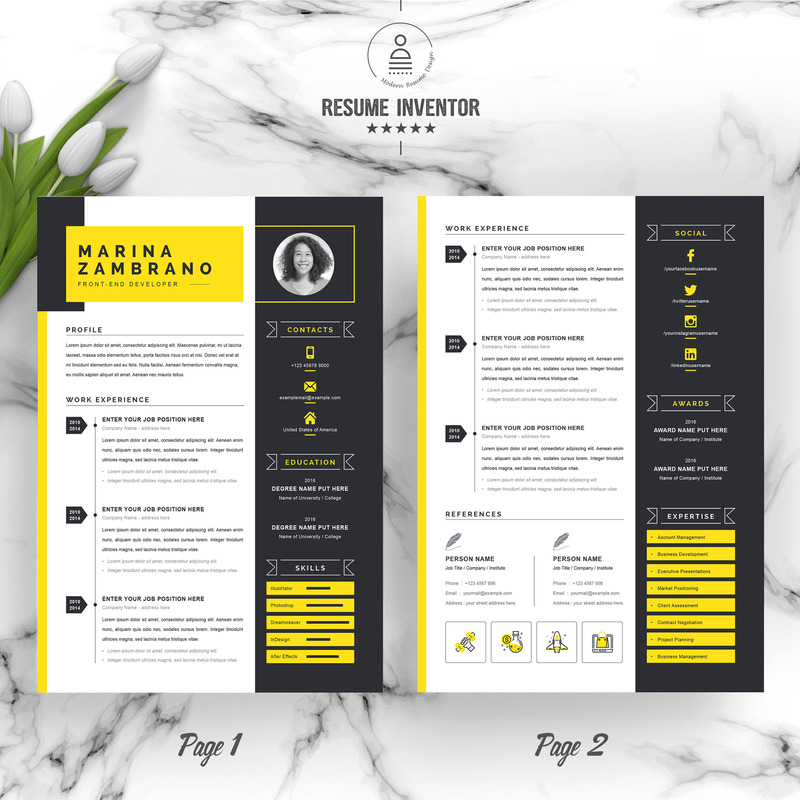 Marina / Printable Resume Templates #185549 - TemplateMonster