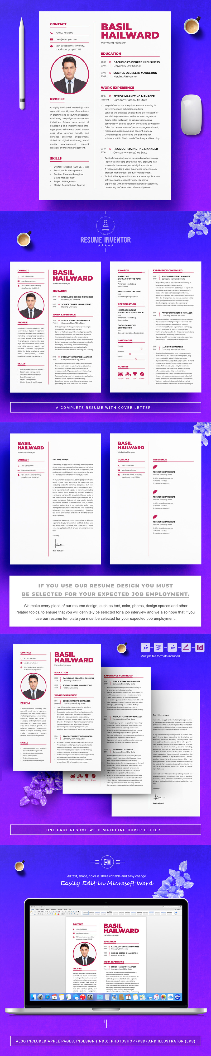 Modern CV Resume Template #439944 - TemplateMonster