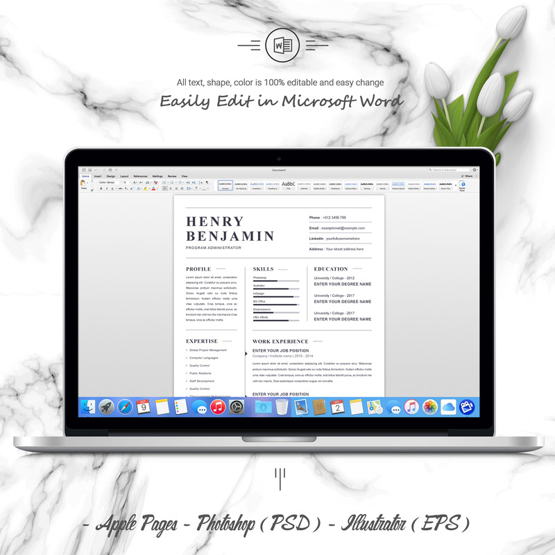 Henry / Clean Resume Template #222723 - TemplateMonster