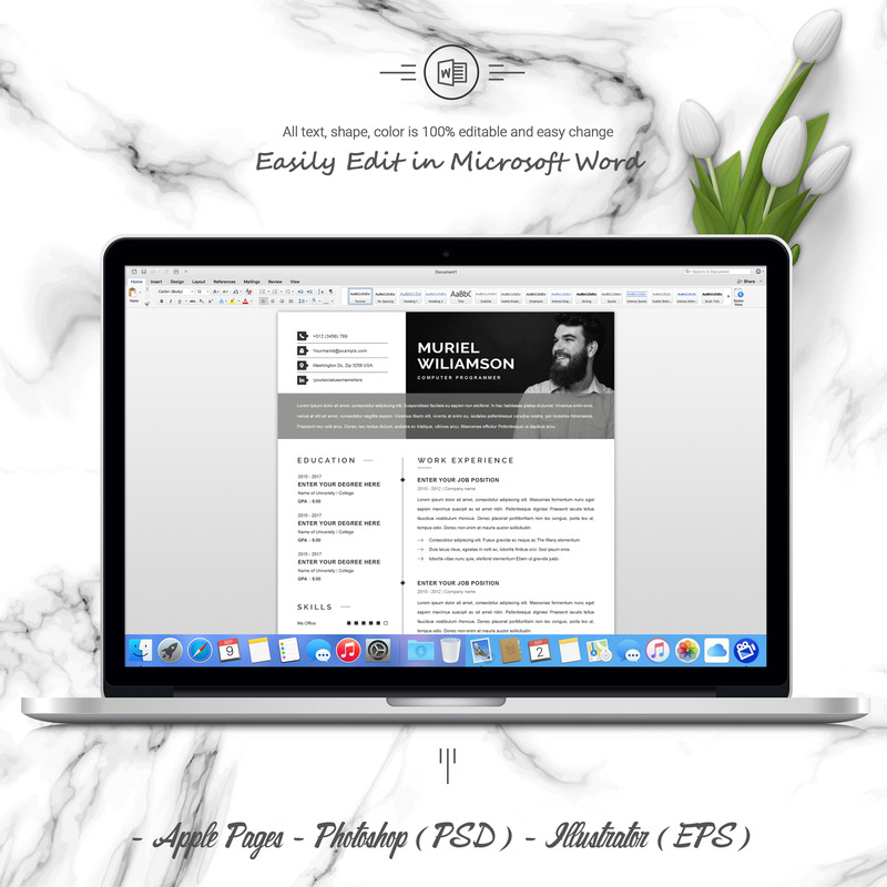 Muriel / Professional CV Template #218827 - TemplateMonster