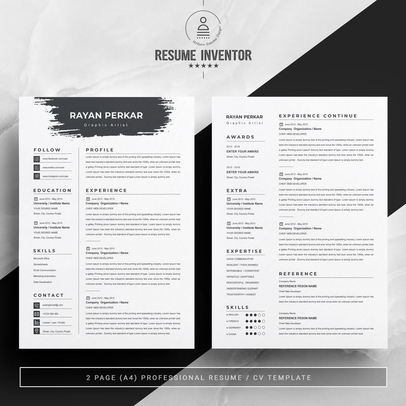 Rayan Perkar / Brush Resume Template - TemplateMonster