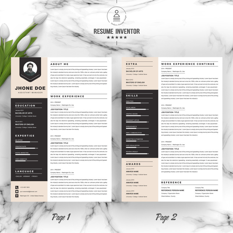 Jhone Doe / Resume Template #195145 - TemplateMonster