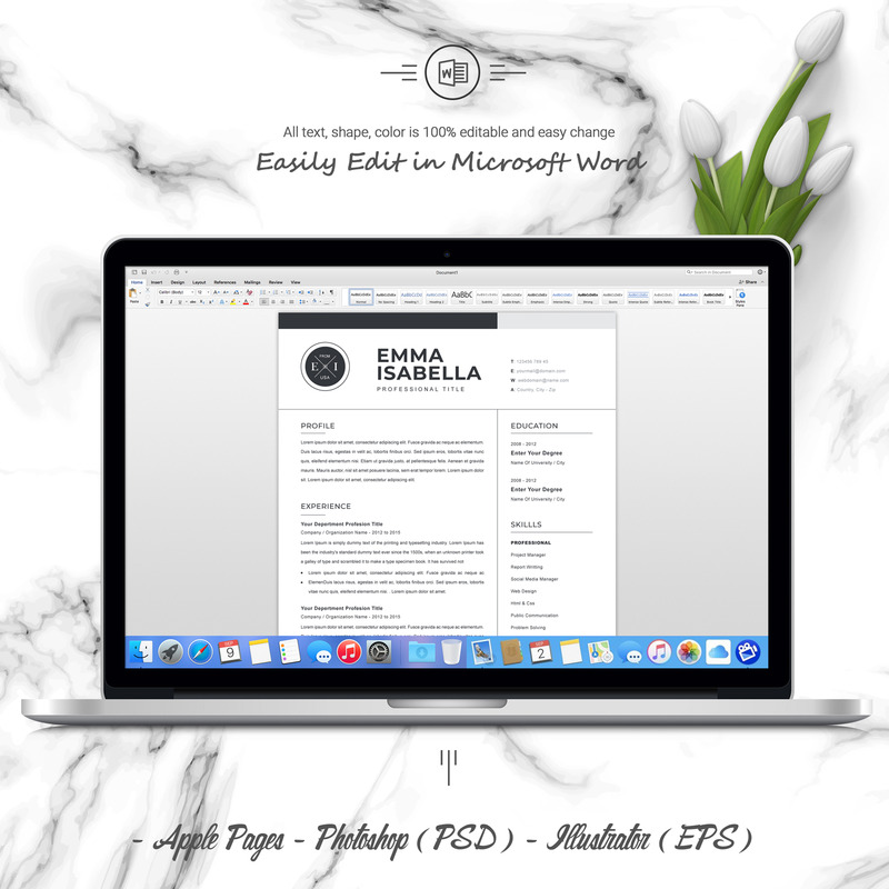 Emma Isabella / Modern CV Template #210156 - TemplateMonster