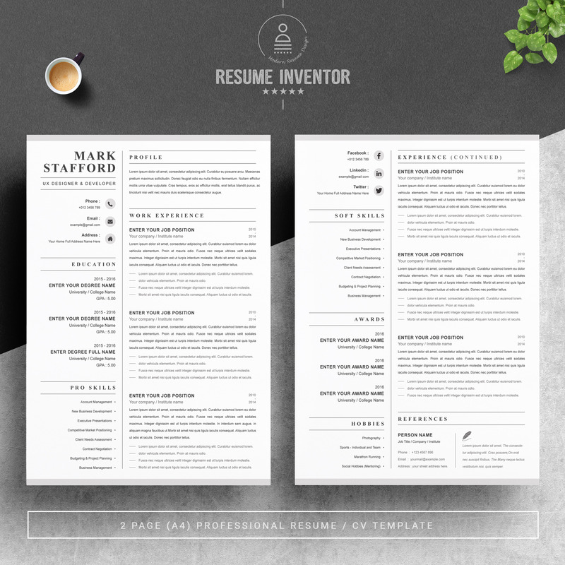 Mark / Clean Resume CV Template #234083 - TemplateMonster