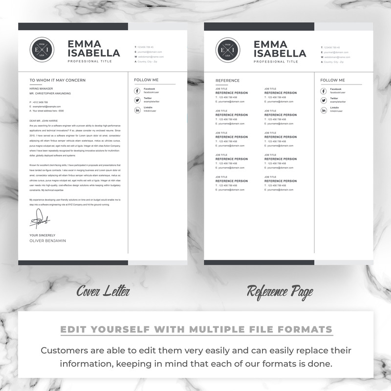 Emma Isabella / Modern CV Template #210156 - TemplateMonster