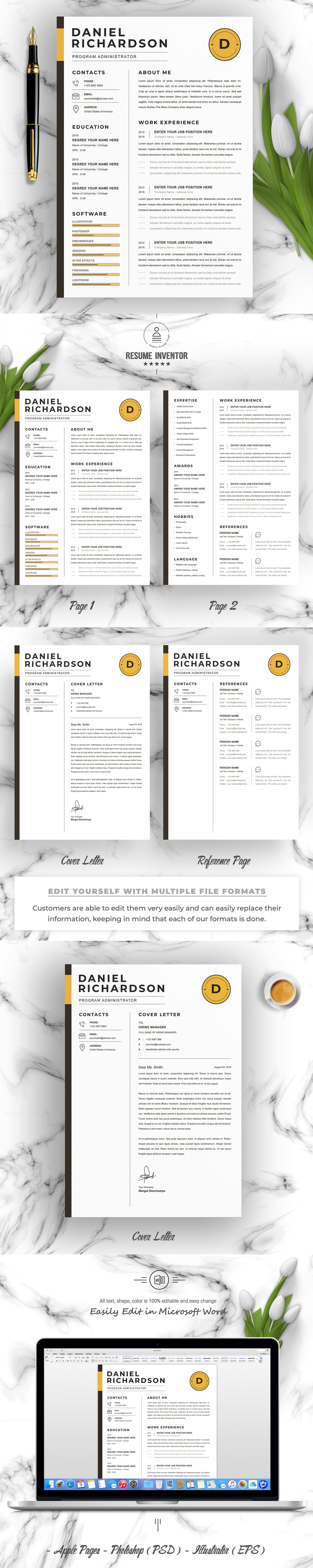 Simple Resume Design, Professional CV Template